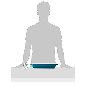 Crock Pot Artisan 13 Inch Enameled Cast Iron Lasagna Pan, Teal Ombre