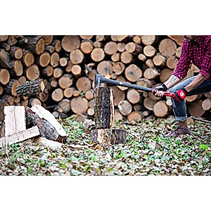 INTERTOOL 35-inch Splitting Maul, Wood Splitter Axe for Logs, 5 lb / 2270 g, Shock Absorbing Fiberglass Anti-Slip Handle with Blade Cover HT-0275