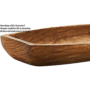 Uziass Wood Dough Bowl, 17.75"x 8.75" Hand Carved Wooden Dough Bowls for Decor Rustic Wood Dough Bowls Decorative Wooden Dough Fruits Bowl for Table Centerpiece Dining Living Room Home Kitchen Decor