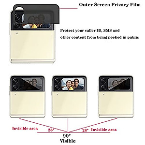 3 Pack Privacy Screen Protector Compatible with Samsung Galaxy Z Flip 4 5G 2022,Anti-Peep 1PCS Outside Screen Protector+1PCS Inside Screen Protector+1PCS Side Protector Film For Z Flip 4 5G Smooth
