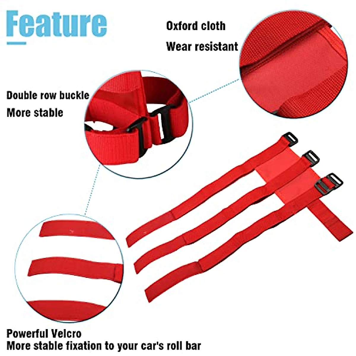 Fire Extinguisher Holder Roll Bar Adjustable Strap Brackets Fits for Jeep Wrangler Unlimited CJ YJ TJ LJ JK JKU JL JLU,Red with USA Flag Pattern