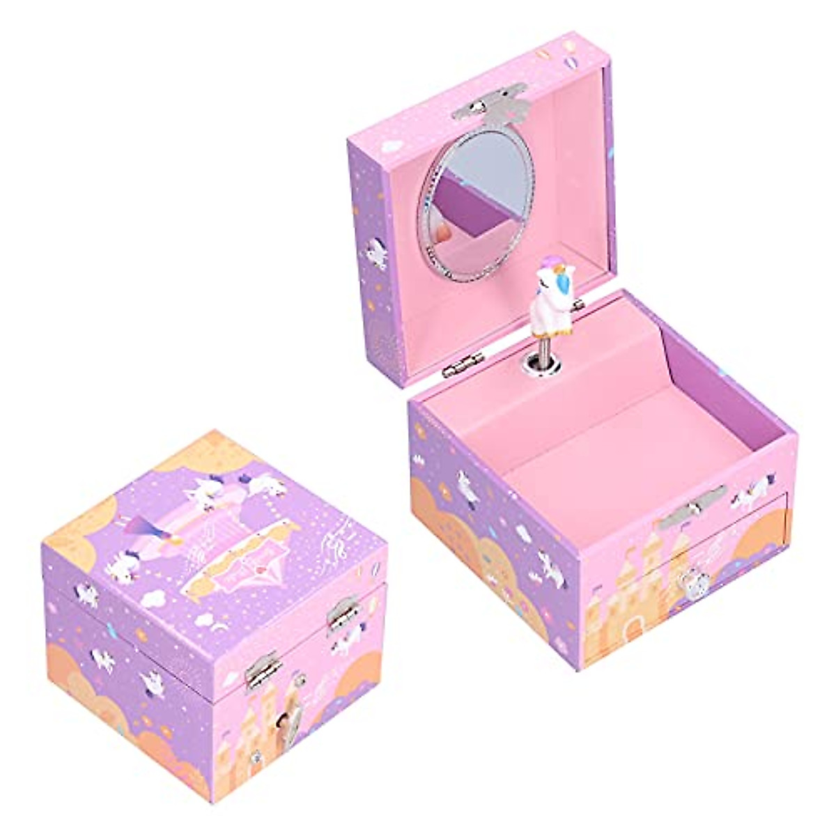 01 02 015 Music Box, Accompany Children Musical Box Bedroom Decoration Animal Shape for Birthday(Default)