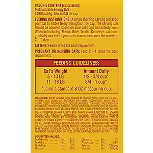 Meow Mix Tender Centers Basted Bites Dry Cat Food, Chicken & Tuna Flavor, 3 Pound Bag (Pack of 4)