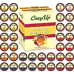 Cozy Up | 6 Flavors | Variety Fruit Tea Sampler Pack | Compatible with Keurig K-Cup Brewers | Multiple Flavors | 36-Count |