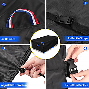 Iptienda Patio Furniture Cover, 99inch Outdoor Furniture Sets Cover Waterproof for Outdoor Couch and Sofa Sectional and Table Rectangular, Black- 99"L x 78"W x 32"H