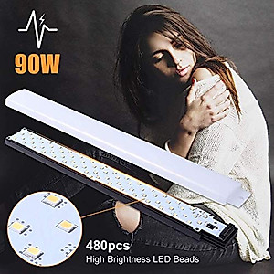 GVM Great Video Maker 600S LED Ring Light, 90W Dimmable Led Video Light Kit with Detachable Light Bars, Photography Lighting Led Video Lighting Kit for Live Broadcast, YouTube, CRI 97+ 3200K-5600K