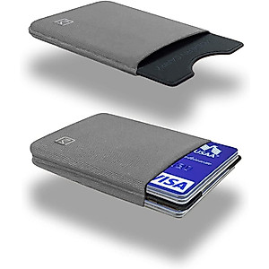 Modern Carry Elastic Minimal Card Holder, Minimalist Wallet for Men & Women, Credit Card & Business Card Holder, Slim Credit Card Wallet - Ultra Thin w/ 2 Card Slots (Gray)