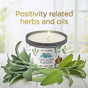 Magnificent 101 Long Lasting Sage Scented Collective Smudge Candle | 6 Oz - 35 Hour Burn | All Natural & Organic Candle for House Energy Cleansing & Manifestation | Sending & Getting Positive Energy