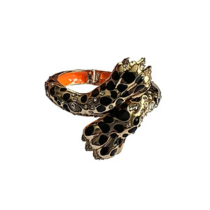 Betsey Johnson Gold Tone True Leopard Claw Hinge Bangle Bracelet Valentine Great Gift Christmas Gift Idea Mother's Day Valentine's Day Present XMAS Easter