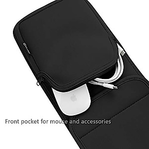Case Star 5.9" x 15.5" Adjustable Keyboard Sleeve Travel Case for Slim Full-Size Keyboards (up to 17.7 Inches), Soft and Padded Neoprene Protective Keyboard Case with Mouse Storage Pocket (Black)