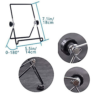 VOVIGGOL Adjustable Tablet Stand Holder, Non-Slip Foldable Holder Cradle Fit for 9-12.9" Tablets, iPad, Samsung and Kindle Fire, Display Stand Picture Frame Stand for Photos (Large Black)