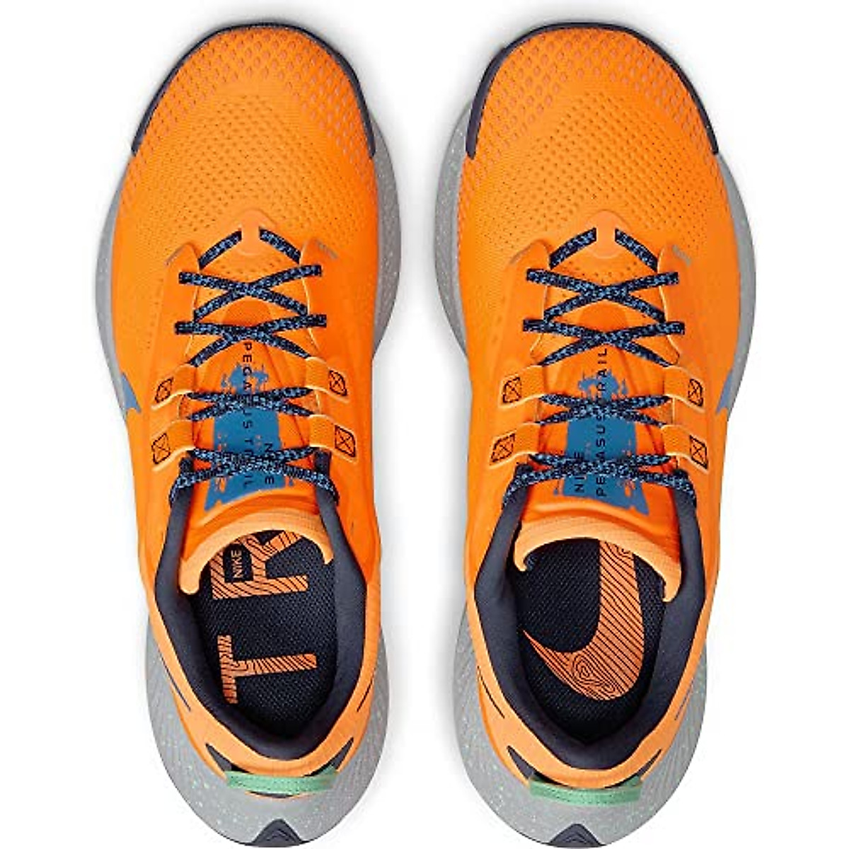 NIKE mens Pegasus Trail 3 shoes, Total Orange/Signal Blue, 10.5