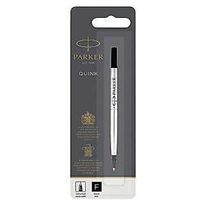 Parker QUINK Rollerball Pen Ink Refill, Medium, Black