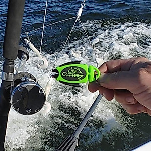 LINE CUTTERZ Patented Dual Hybrid Ceramic Cutter + Stainless Steel Micro Scissors Fishing Line Clipper - Glow-in-the-Dark