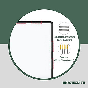 Black Bathroom Mirror for Wall, 24" x 36" Black Metal Framed Rounded Rectangle Mirror, Matte Black Vanity Mirror Farmhouse, Anti-Rust, HD Float Glass, Hangs Horizontal or Vertical