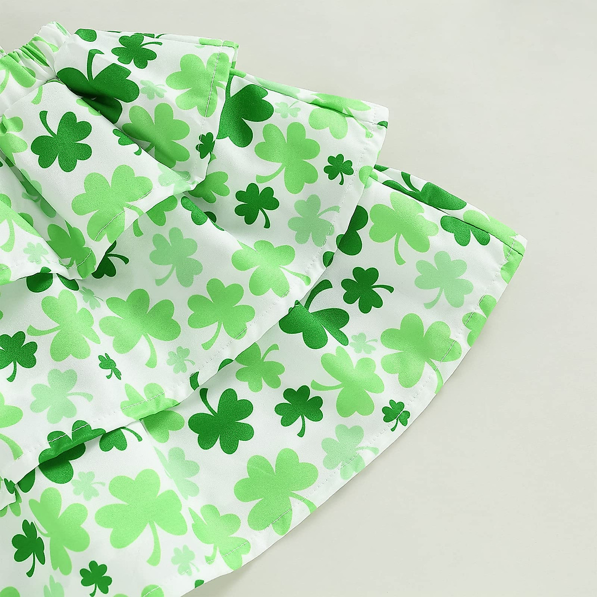 Bowanadacles Kid Toddler Baby Girl St. Patrick 's Day Outfit Long Sleeve High Collar Top Shirt Suspender Cake Skirt Clothes (Green, 18-24 Months)