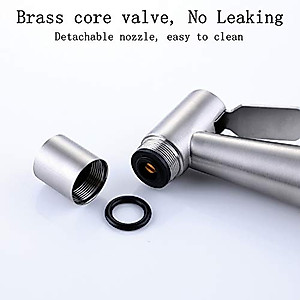 Handheld Bidet Sprayer Stainless Steel Sprayer Shattaf for Toilet, Brushed Nickel Bathroom Bidet Sprayer Head Only (01)