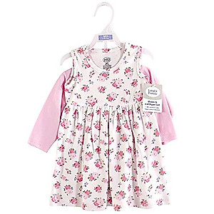 Luvable Friends baby girls and Cardigan Casual Dress, Pink Floral, 18-24 Months US