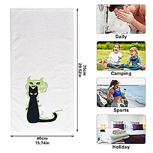 Funny Halloween Hand Towels for Bathroom Decorative White Cotton Hand Towel Set 2 Pack Monogrammed L