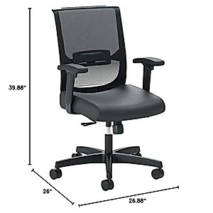 The HON Company Convergence Task Chair, Synchro-Titl with Seat Slide, Black Vinyl