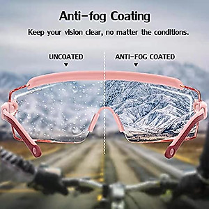 UKNOW Safety Goggles Over Glasses, Safety Glasses Anti Fog Wraparound Eye Protection, Protective Eyewear ANSI Z87.1