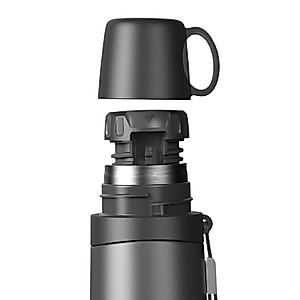 Leidfor Coffee Travel Mug Vacuum Insulated Thermal Water Bottle Build-in Lid Cup Stainless Steel Leakproof 17Ounce Lion