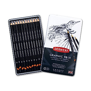 Derwent Drawing Pencils School Supplies, 12 Count (Pack of 1), Gray