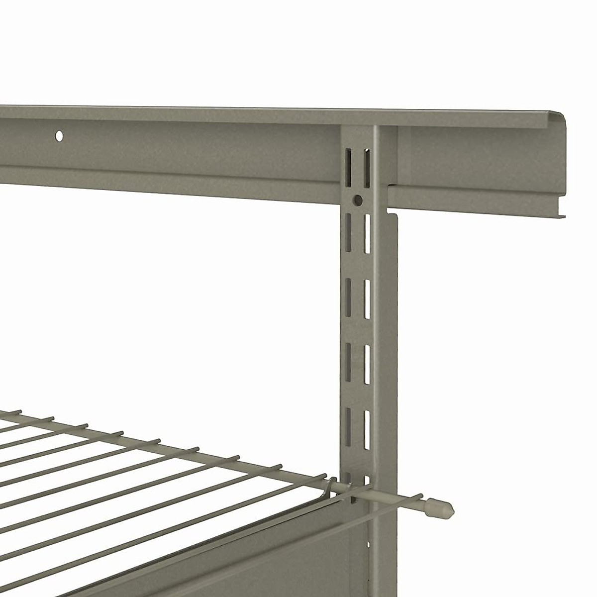 ClosetMaid ShelfTrack Nickel Standard Upright, Closet System Hardware, 48 in., Double Slot, Durable Steel for Closets, Pantries, Utility, Laundry
