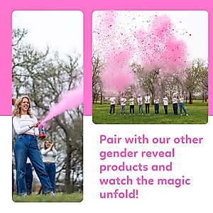 Baby Gender Reveal Powder Spray Color Blasters (Jumbo) | 2 Pack | Blue & Pink Smoke | 100% Biodegradable Powder Spray For Boy or Girl Reveal Decorations & Ideas