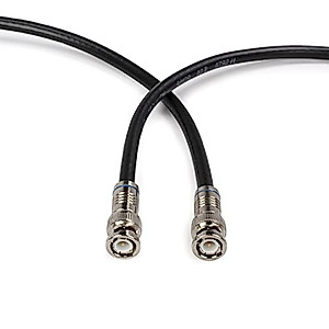 BNC Cable, Black RG6 HD-SDI and SDI Cable (with Two Male BNC Connections) - 75 Ohm, Professional Grade, Low Loss Cable - 50 feet (50')