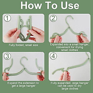 20 Pcs Travel Hangers - Foldable Travel Hangers for Suitcase, Retractable Portable Folding Clothes Hangers, Clothes Drying Rack for Travel