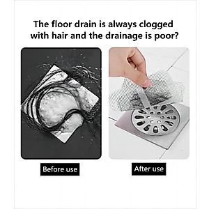 50 Pack,4" X 4" Disposable Shower Drain Cover Hair Catcher, Square Shower Drain Mesh Sticker,Disposable Floor Drain Sticker Suitable for Bathroom/Laundry/Bathtub/Kitchen/Sink/(50 PCS)