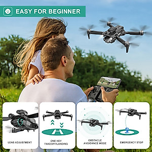 ROTAZA Drones With Camera,4K FPV Mini Drone Toy - Foldable, Carrying Case, Adjustable Lens, Brushless Motor, Headless Mode, Obstacle AvoidanceOne Key Take Off/Land, for Kids, Adults, Beginners
