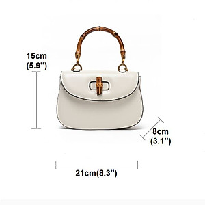 Genuine Leather Purse Tote Shoulder Bag for Women Handbag Crossbody With 2 Straps Small Bags Mini Purse Saddle Bag (Black)