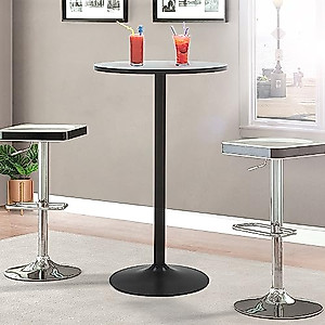 Round Bar Table 40" Height Modern Pub Table with Solid Top and Sturdy Metal Base, High Top Table for Kitchen, Dining Room, Bistro, Cocktail, Black