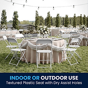 Flash Furniture Hercules Series Plastic Folding Chair - White - 650LB Weight Capacity Comfortable Event Chair - Lightweight Folding Chair