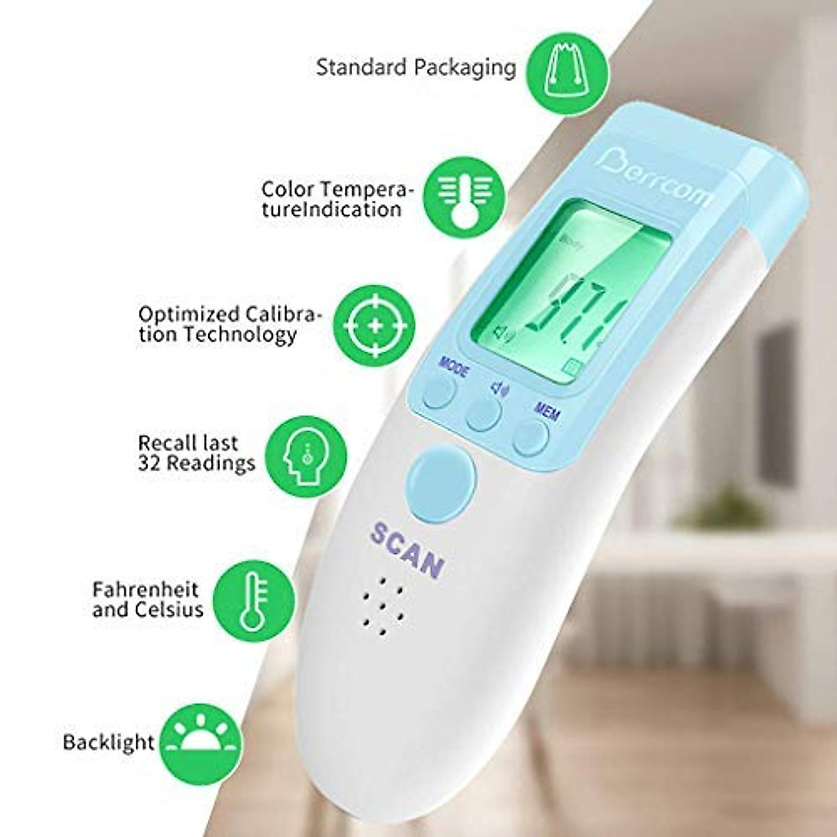 Non Contact Thermometer Non Touch Infrared Thermometer for Adult and Baby Forehead