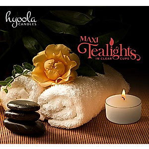 Hyoola Tea Light Candles - 16 Pack - White Jumbo Unscented Tealight Candles - Long Burning - 10 Hours