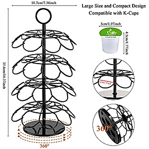 KIMIUP Coffee Pod Holder, Coffee Pod Storage Compatible with K-Cups(36 Pods), Kitchen Detachable Coffee Pod Organizer for Countertop, Spins 360-Degrees Coffee Pod Carousel