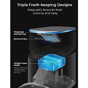 PETVIAGA Automatic Cat Feeders for 2 Cats, WiFi Cat Feeder with Lock Lid, 2-Way Splitter & Dual Bowls, Auto Pet Feeder for 2 Dogs with APP Control 1-6 Mealtimes, 20 Portions Control & Remote Feeding