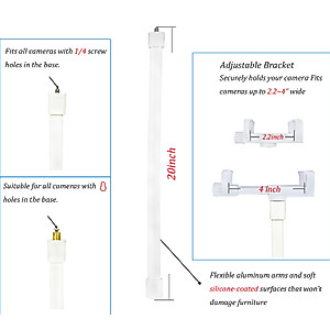 GUCHO Baby Monitor Mount for Crib, Universal Baby Monitor Holder Compatible for Infant Optics, Crib Camera Mount Stand with Clip