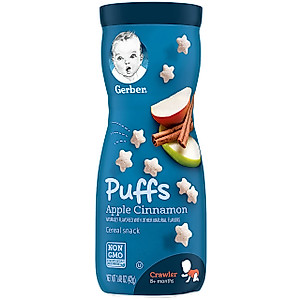 Gerber Graduates Puffs Cereal Snack, Apple Cinnamon, 1.48 Ounce