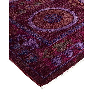 Solo Rugs Fine Vibrance, One-of-a-Kind Hand-Knotted Area Rug - Red, 9' 1" x 12' 0"