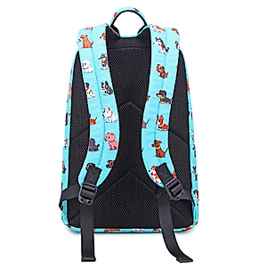 abshoo Lightweight Cute Dog Backpacks For School Kids Boys Girls Backpack With Lunch Bag (Set Dog Teal)