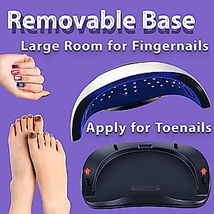 W&H 220W LED UV Light Dryer for Nails Gel Polish Lámpara para Uñas 57 LEDs 4 Timer Preset, Auto On Fingernail Toenail 6ft Powercord