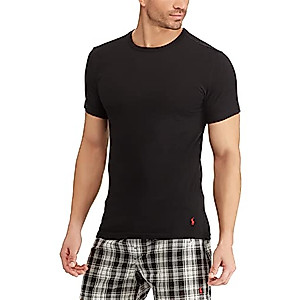 POLO Ralph Lauren Underwear Men's 3 Pack Slim Fit Crew Tees, Black, XL