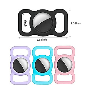 4pcs Colorful Dog Tracker Case, Pet Collar Tracker Cover, Keychain Key Ring Pet Supplies