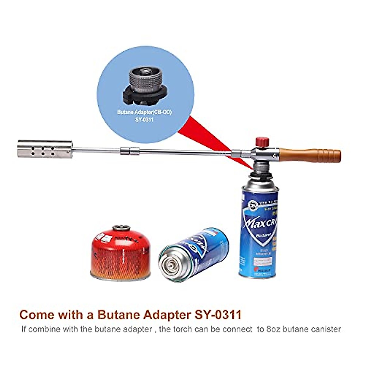 Portable Grill Torch ,Charcoal Starter and Lighter,Weed Torch ,Garden Torch ,Blow Torch for Weed Wood Charcoal Lighter Fireplace Lighter Campfire (Gas Canister Not Included)