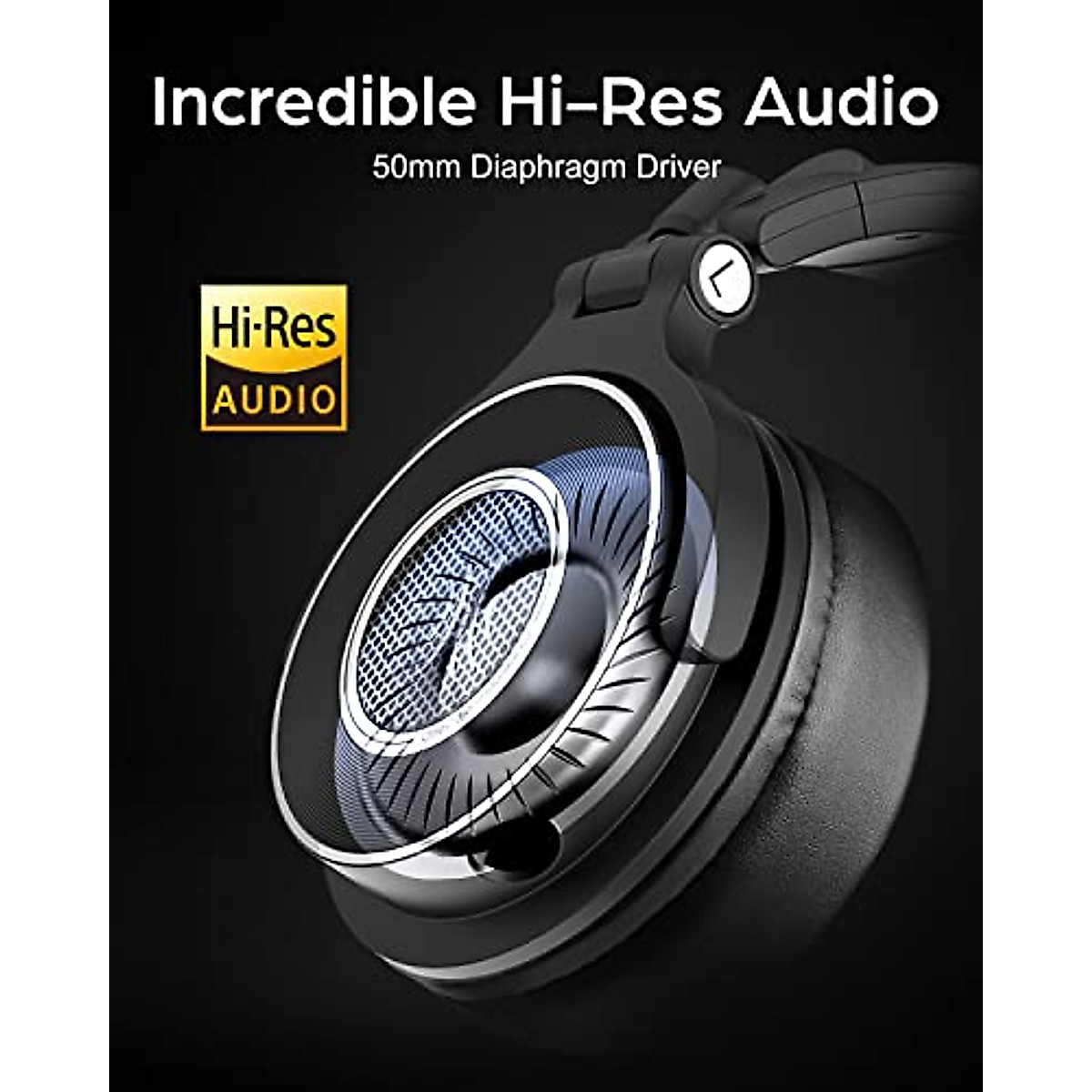 OneOdio Monitor 60 Professional Studio Headphones - Recording Wired Over Ear Headphones, Hi-Res Audio, Soft Comfortable Earmuffs, 6.35mm (1/4") Adapter for Tracking Mixing DJ Mastering Broadcast