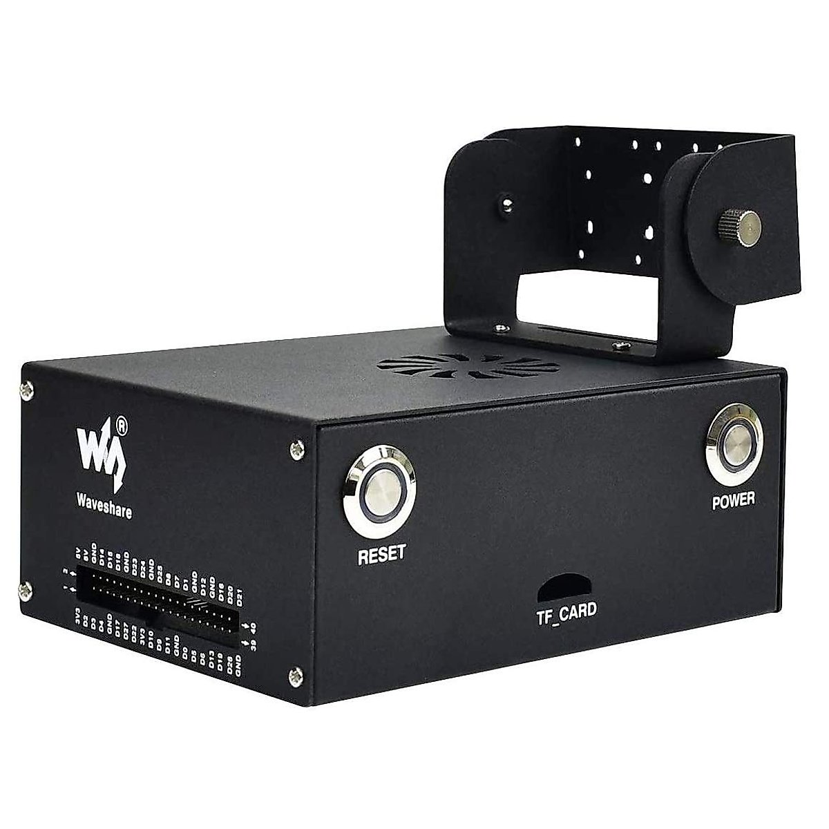 waveshare Metal Case (C) Enclosure for Jetson Nano Developer Kit and B01 Version with Camera Holder,Reset,Power Buttons Compatible IMX219 Series Camera,Wireless-AC8265,Cooling Fan